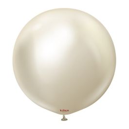 24 inch Kalisan White Gold Mirror Chrome Latex Balloons