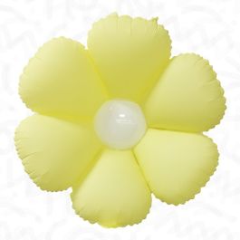 16 inch Decochamp Baby Yellow Flower Balloon White Disc - 4 ct
