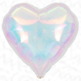18 inch Decochamp Iridescent Heart Plastic Balloon