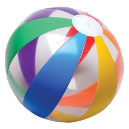 16 Inch Clear Rainbow Beach Ball - Pool and Beach Fun, Pride