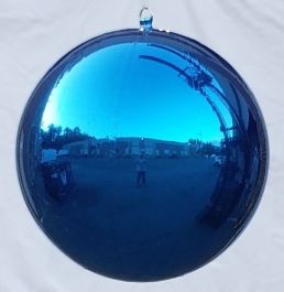 6 foot Blue Shiny Chrome ball