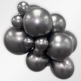 24 inch Sempertex Silk Midnight Grey Latex Balloons - 3 CT